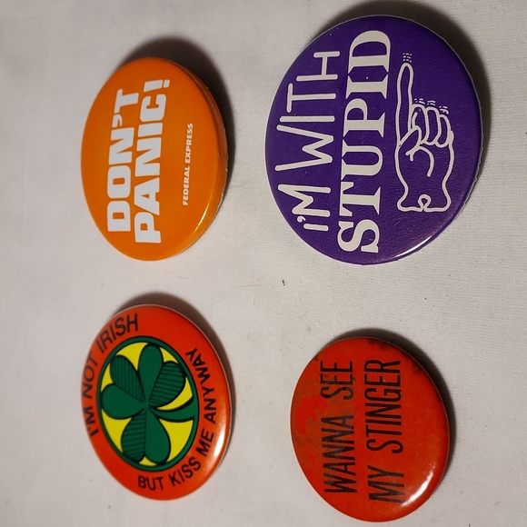 Vintage Pin Back Button Pins | Other | Vintage Pin Back Button Pins Set ...